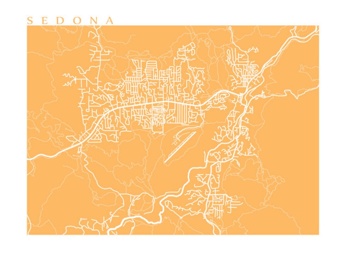 Sedona AZ Map Print Arizona Poster - Etsy