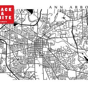 Ann Arbor Map Print - Michigan - Etsy