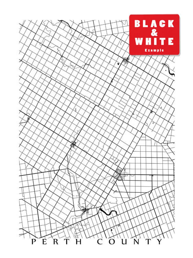 Perth County ON Map Ontario Print | Etsy