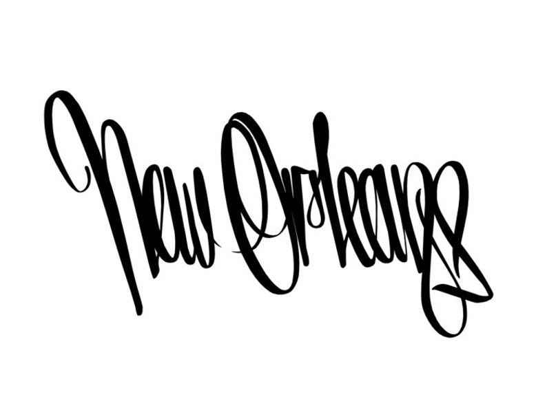 New Orleans LA Calligraphy Horizontal Script Design - Etsy