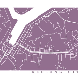 Keelung City Map Print - Taiwan Poster Art - Etsy