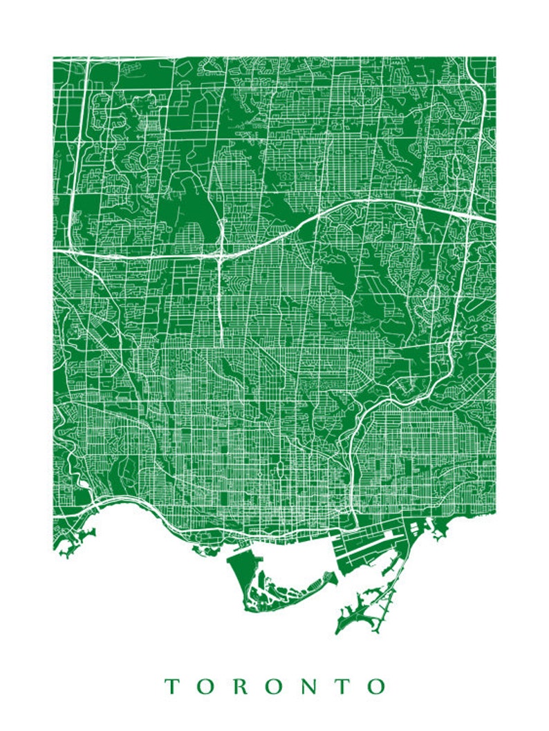 Toronto Ontario Map Print Vertical Orientation Choose Your | Etsy