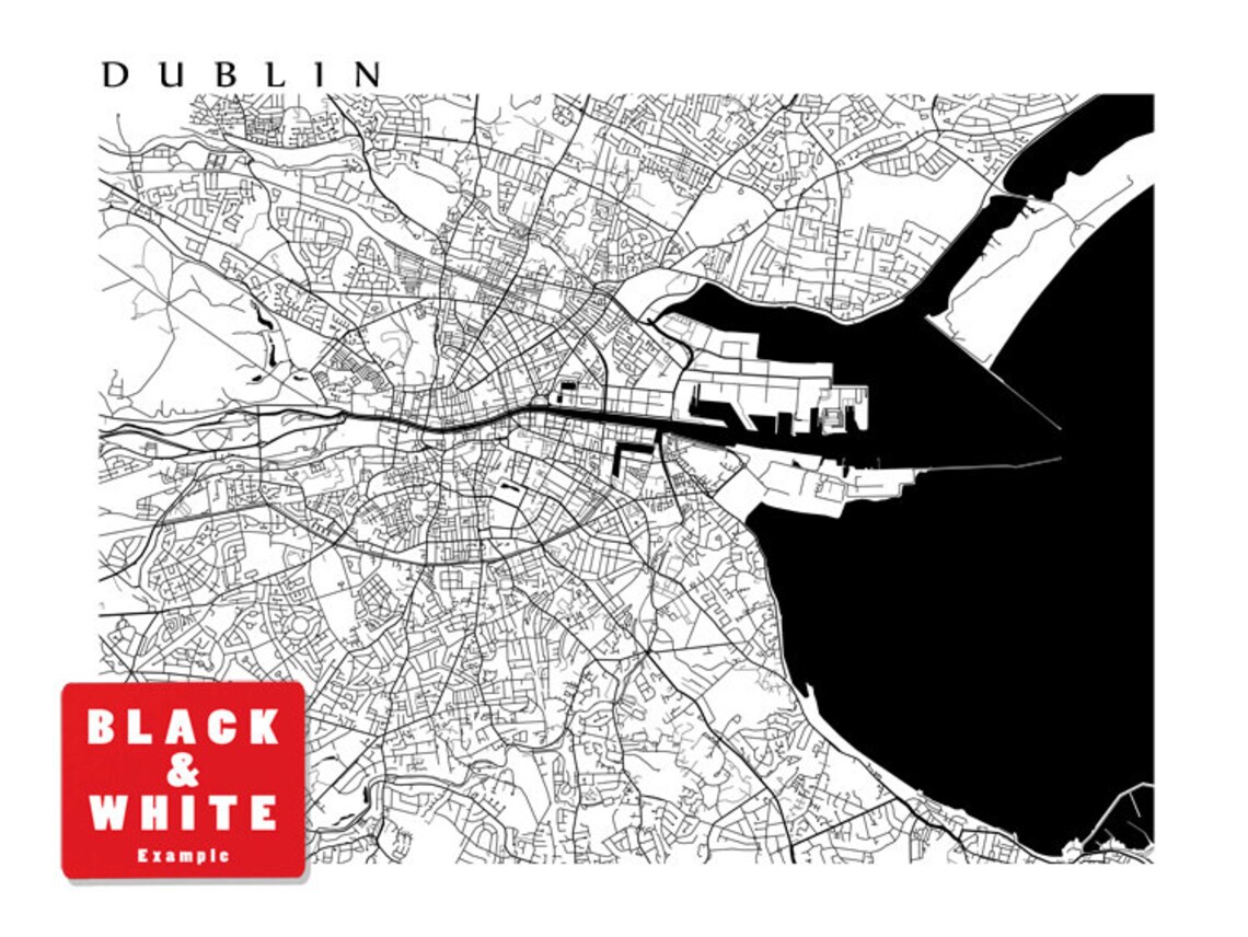 Dublin Map Art Print - Ireland Poster - Choose Your Color and Size - Etsy