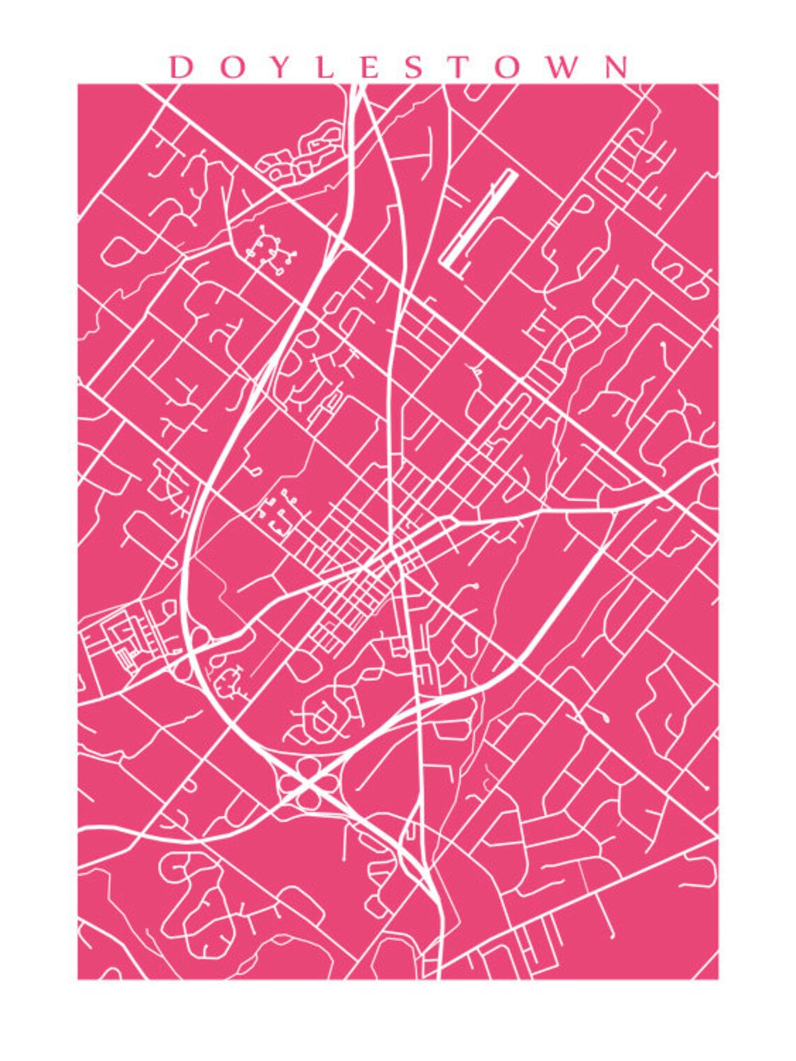 Doylestown Map - Pennsylvania Poster - Etsy