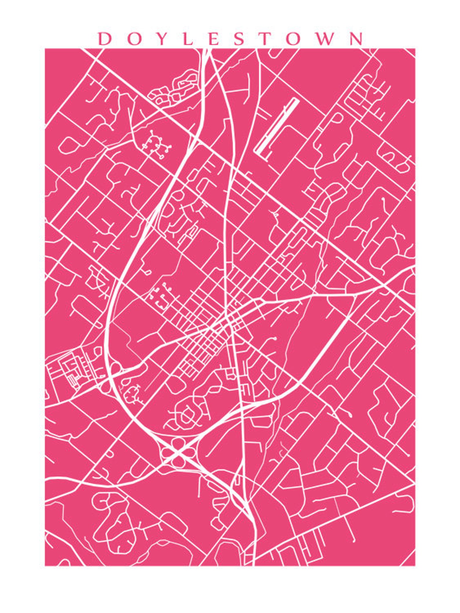 Doylestown Map Pennsylvania Poster - Etsy