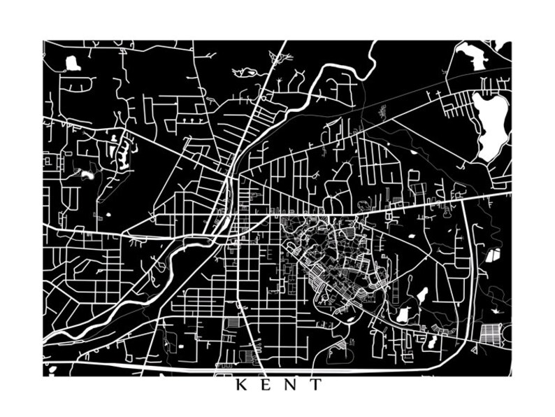 Kent Map Ohio Poster Print | Etsy