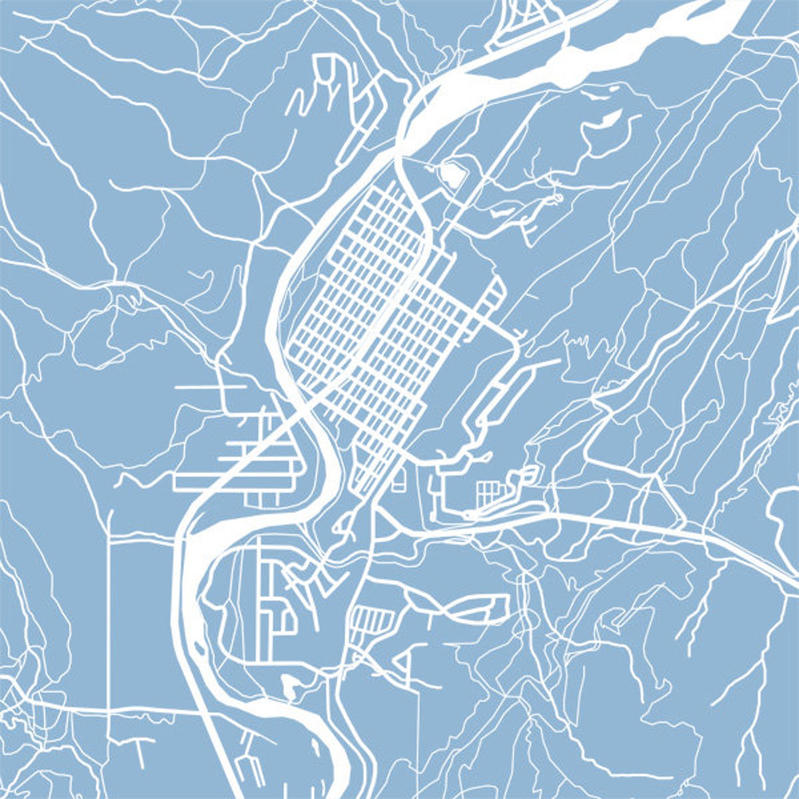 Fernie BC Map Poster Print British Columbia Canada | Etsy