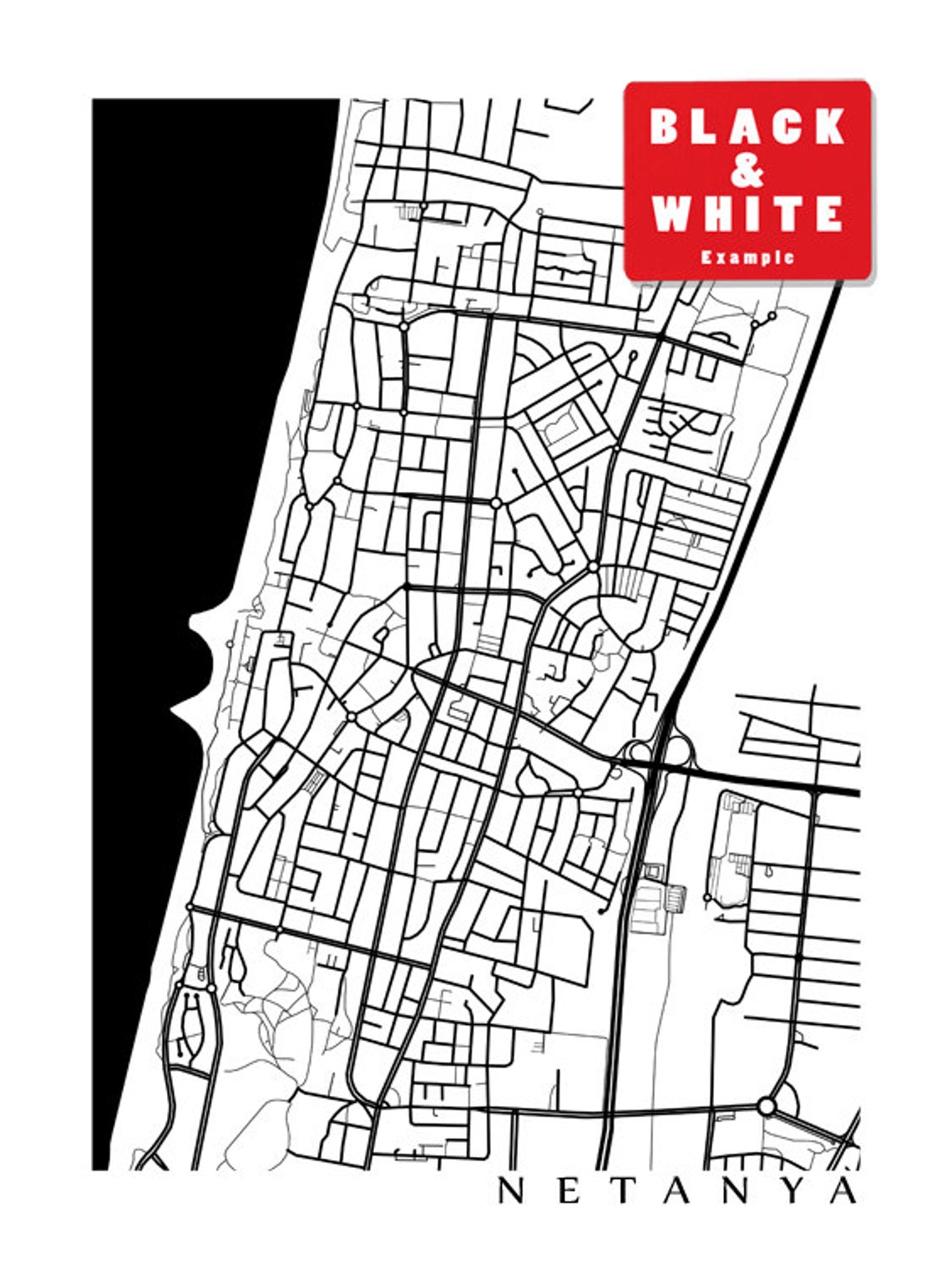 Netanya Map Print - Etsy