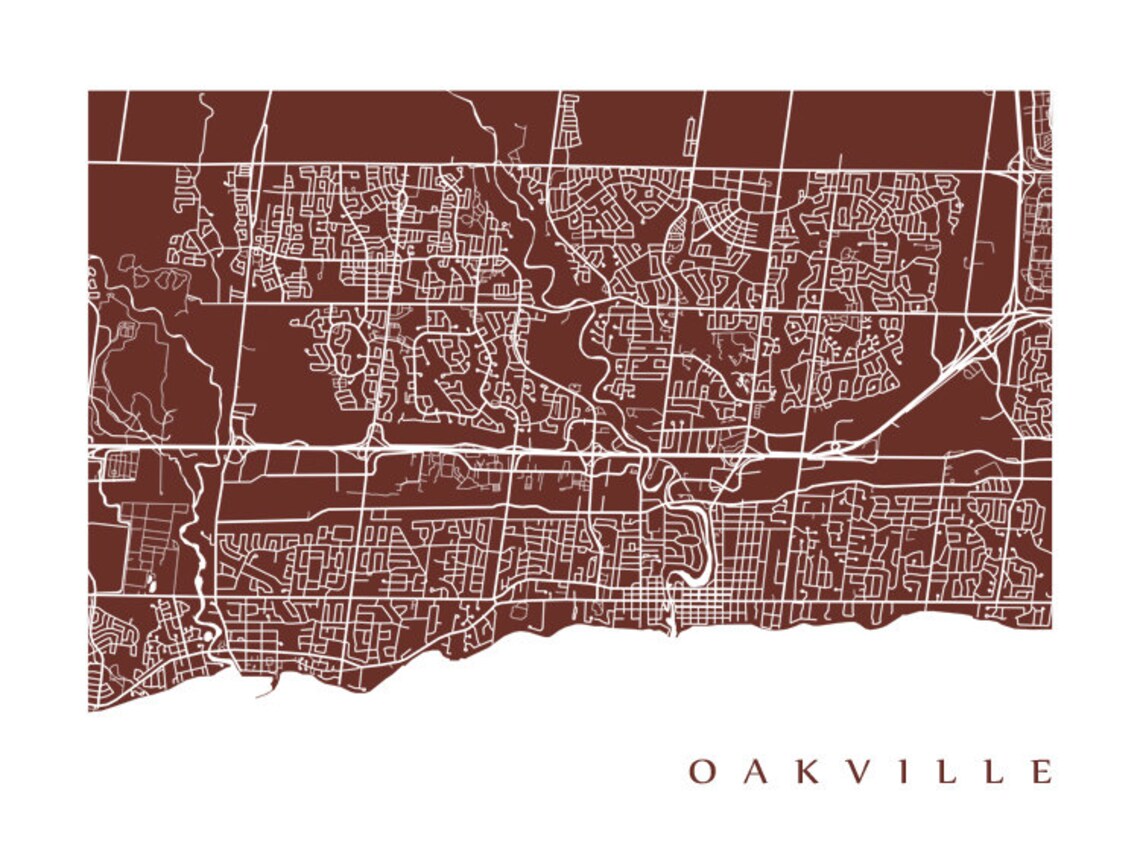Oakville Map Print Ontario Art Poster | Etsy Canada