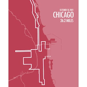 2021 Chicago Marathon Route Map Print - Etsy