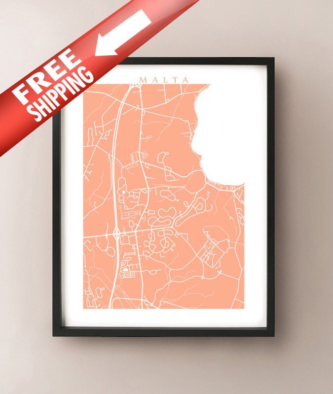 Malta NY Map Print Upstate New York | Etsy
