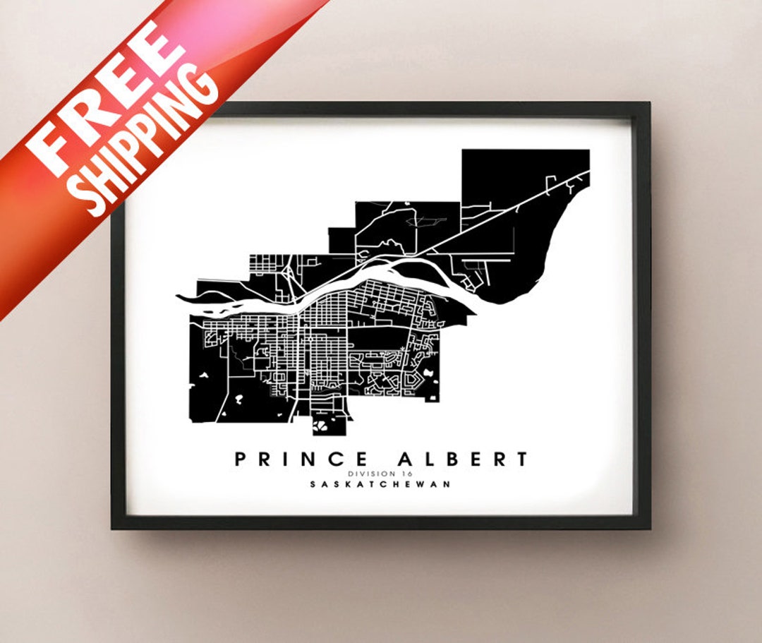 Prince Albert, SK - City Limits Map Print - Etsy Canada