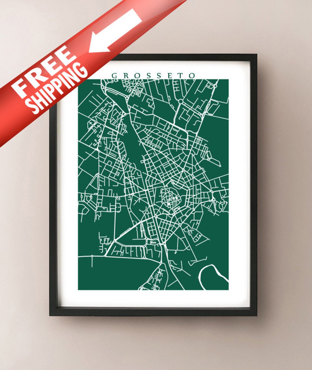 Grosseto Italy Map Print - Etsy