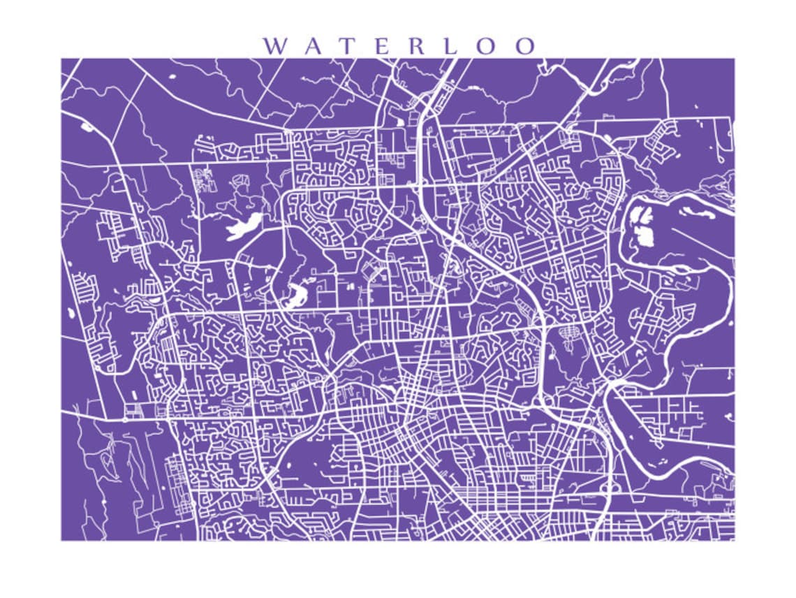 Waterloo Map Print Ontario Canada Art Poster | Etsy
