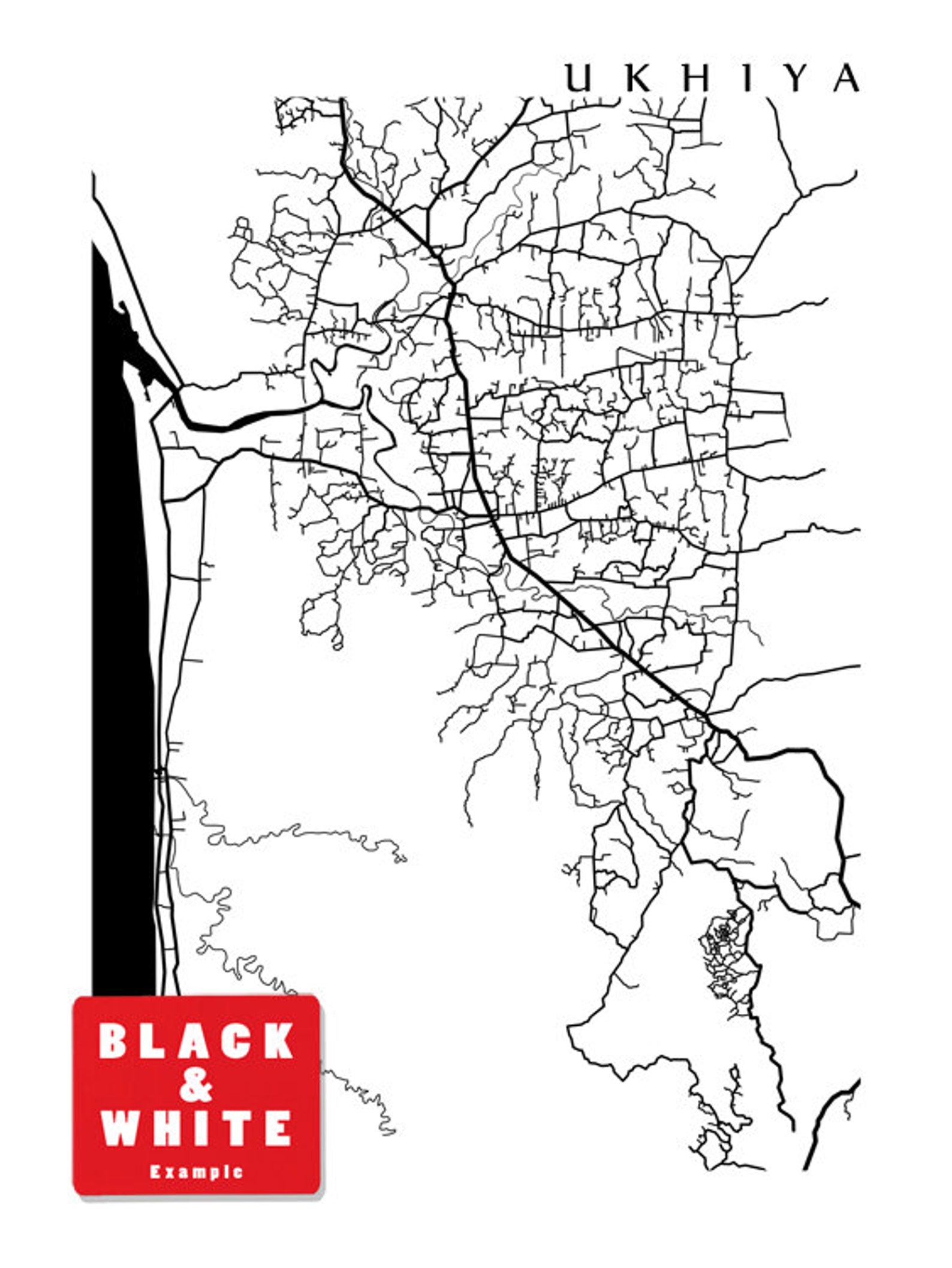 Ukhiya, Bangladesh Map Print - Etsy