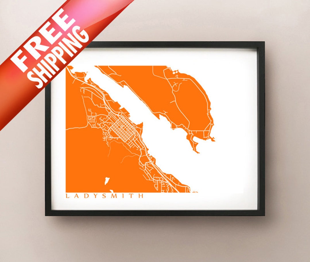 Ladysmith, BC Map Poster Print - Vancouver Island, British Columbia ...