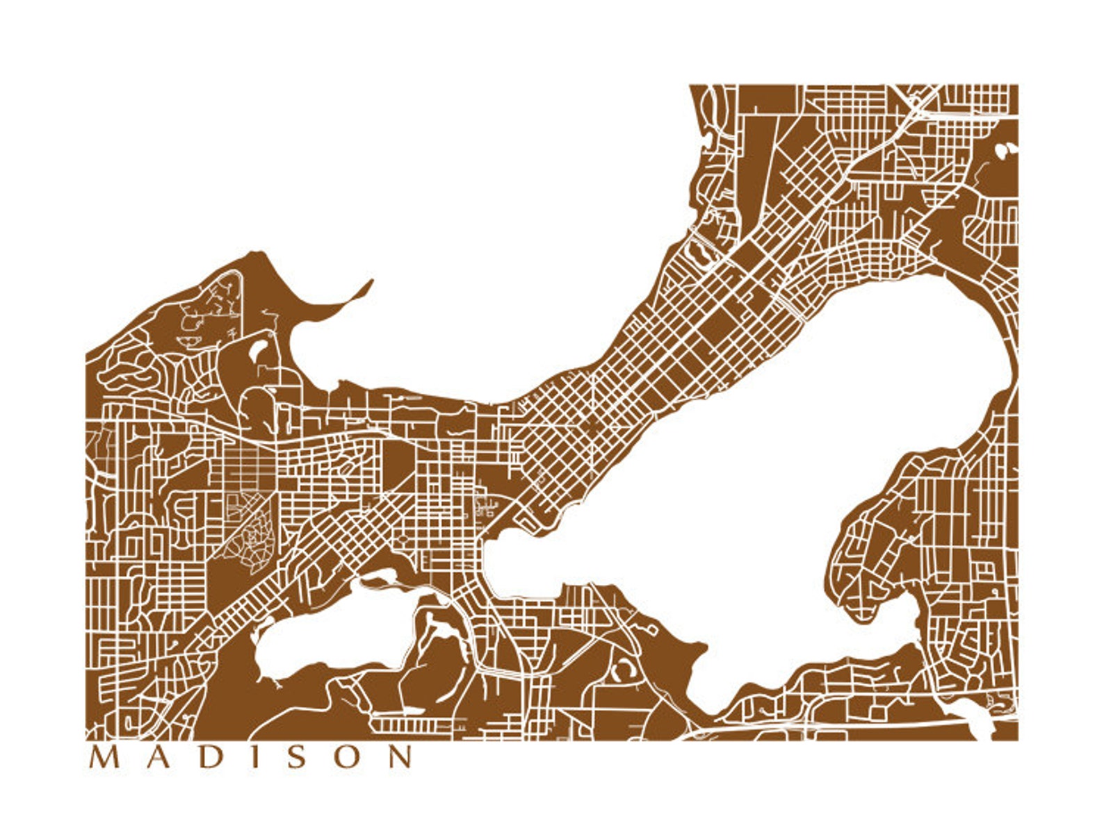 Madison Map Art Wisconsin Poster Print - Etsy