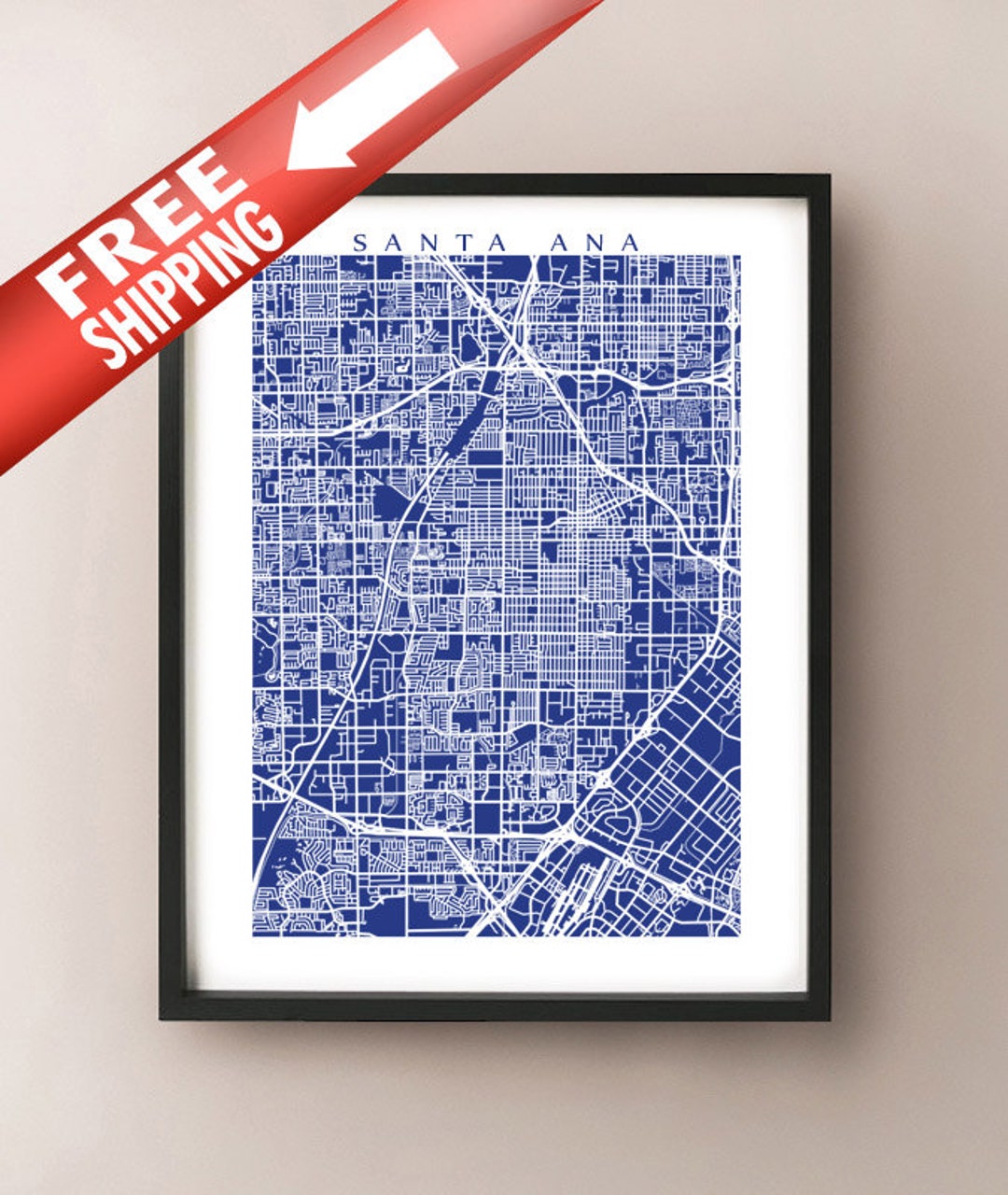 Santa Ana Map - California Poster Print - Etsy