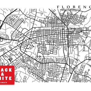 Florence, SC Map Print - South Carolina Poster Art - Etsy