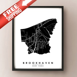 Brookhaven, NY - City Limits Map Print - Etsy