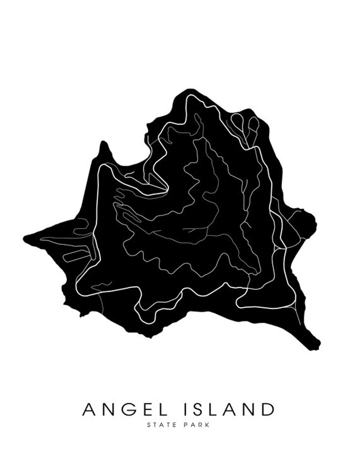 Angel Island State Park California Map Print | Etsy