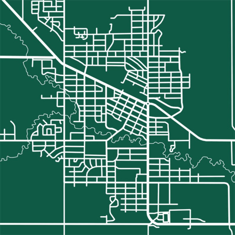 Dawson Creek BC Map Poster Print British Columbia Canada - Etsy