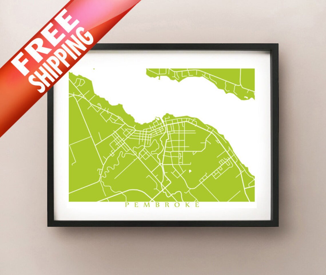Pembroke ON Map Ontario Poster Art | Etsy