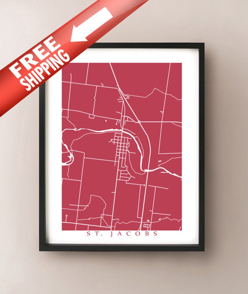 St Jacobs, ON Map - Ontario Poster Art - Etsy