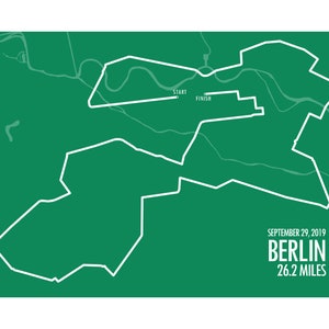 Berlin Marathon Map Print 2019 - Etsy