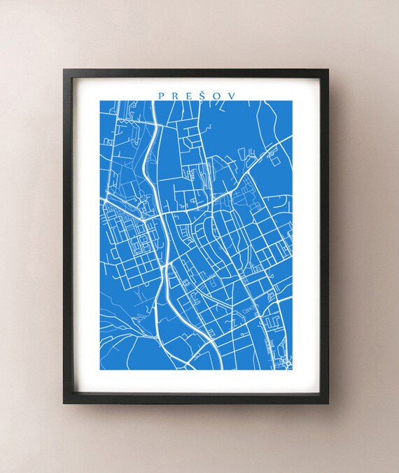 Home Décor Home & Living map poster city map print Presov map art ...