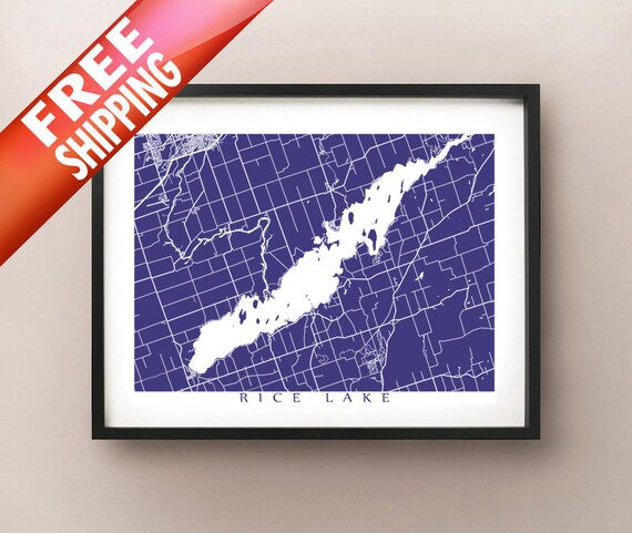 Rice Lake ON Map Print Ontario Art | Etsy