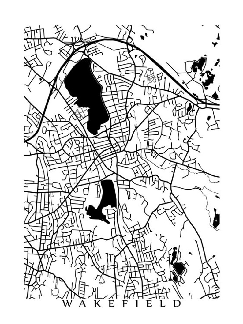 Wakefield Map Massachusetts Poster - Etsy