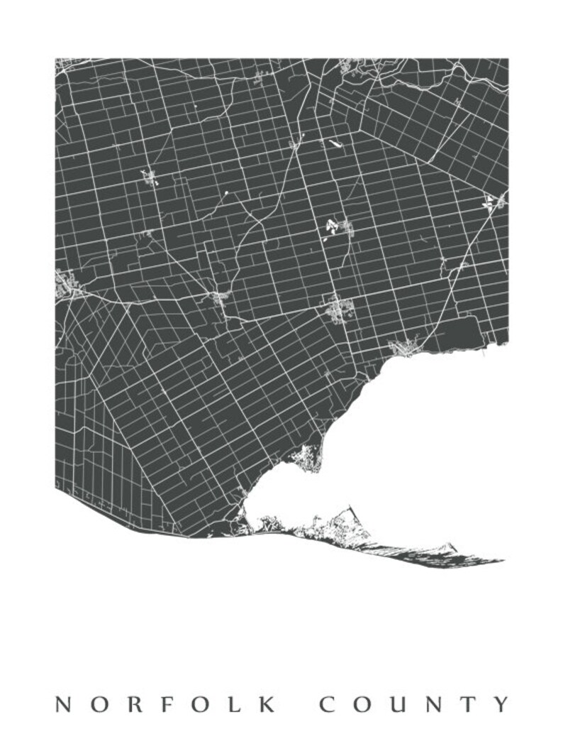Norfolk County, Ontario Map Print - Etsy