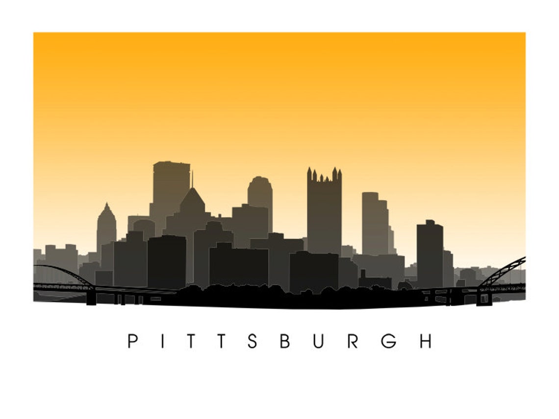Pittsburgh Skyline - Pennsylvania Poster Print - Etsy