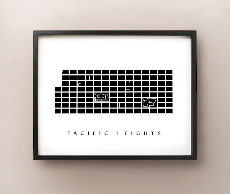 Pacific Heights Map - San Francisco Neighbourhood Art Print - Etsy