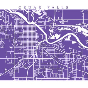Cedar Falls Map Print, Iowa Art Poster - Etsy