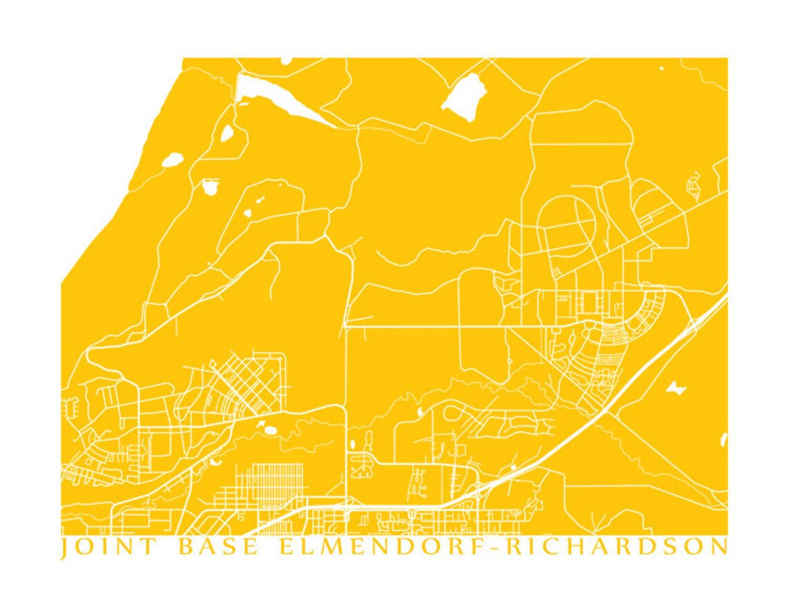 Joint Base Elmendorf-Richardson Anchorage Alaska Map | Etsy