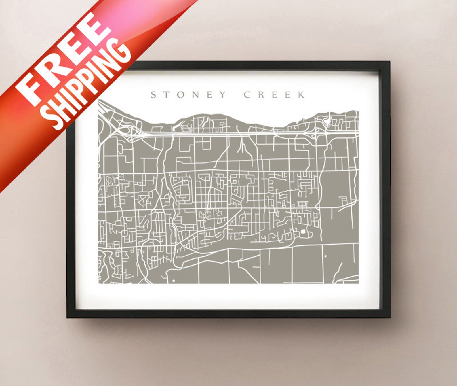 Stoney Creek Map Print Ontario Poster Art | Etsy