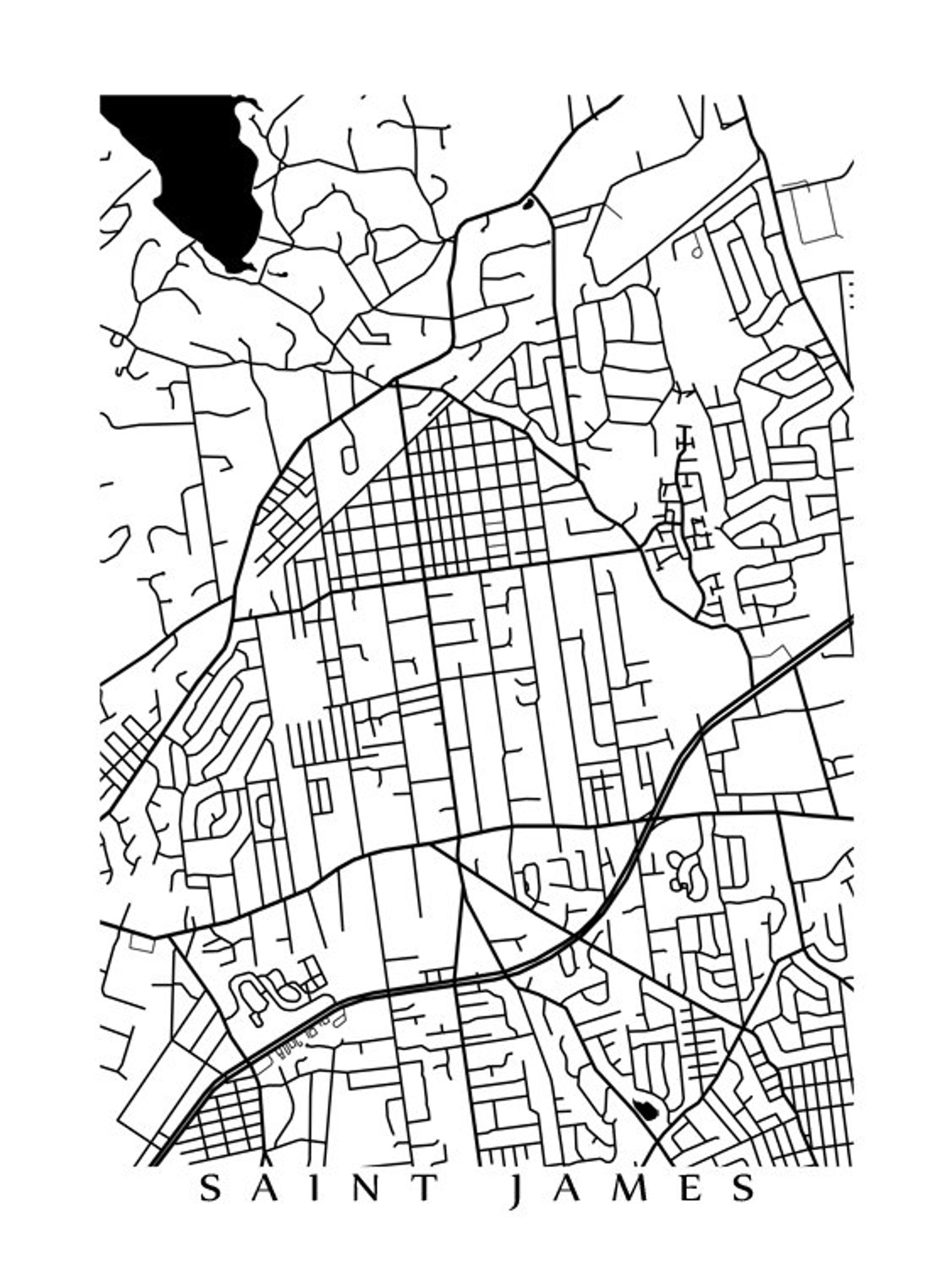 St James Map - NY Poster - Etsy