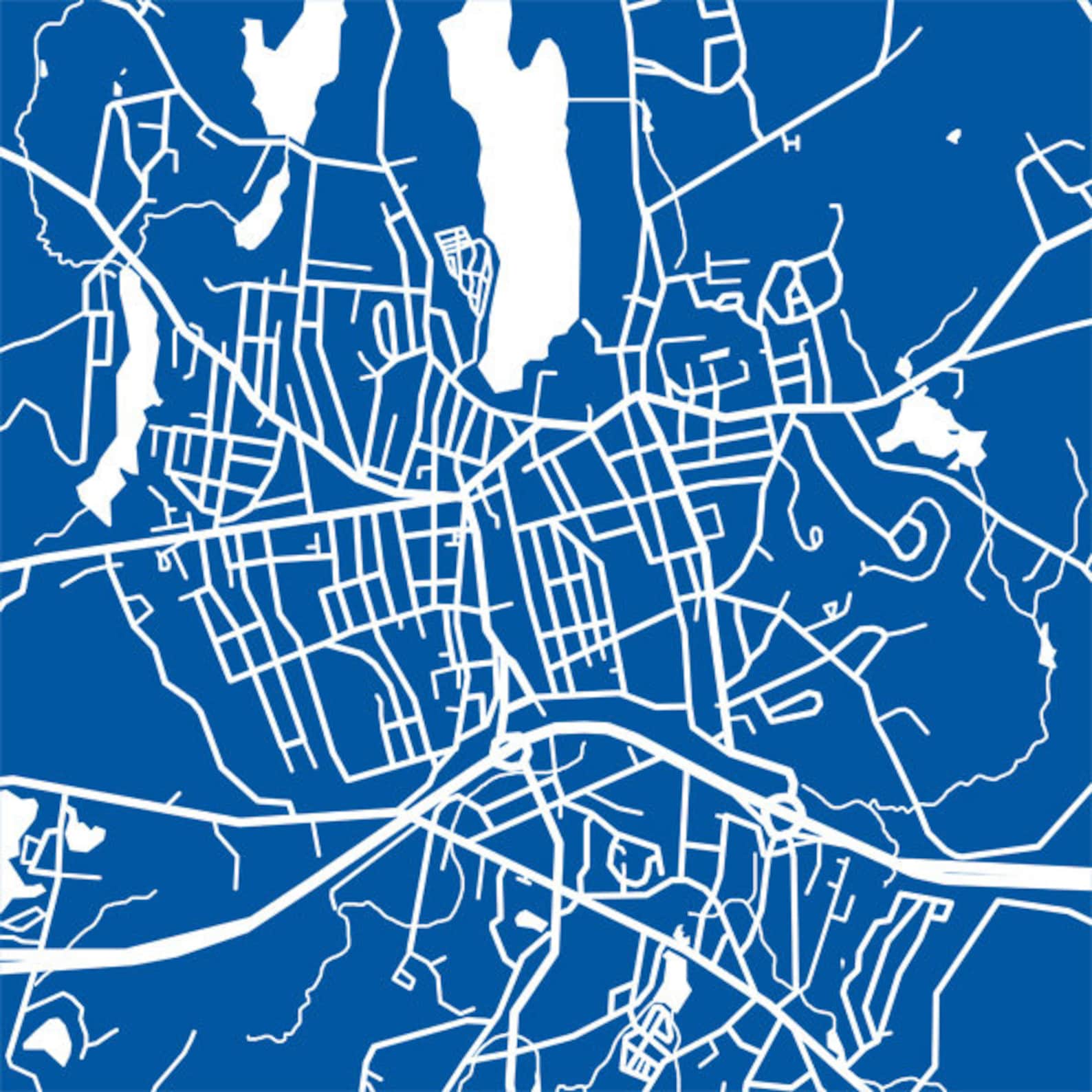 Gardner MA Map Print Massachusetts City Art | Etsy