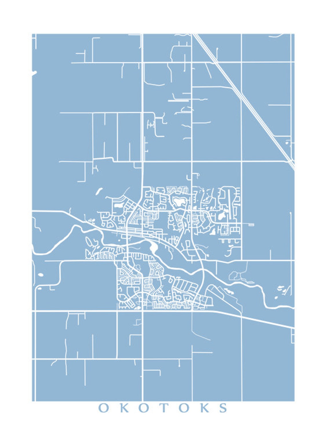 Okotoks AB Map Print Foothills County Alberta - Etsy UK
