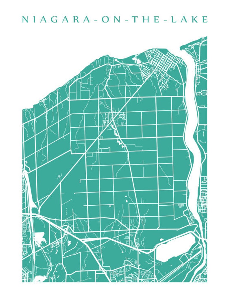 Niagara-on-the-Lake Map Canada Wall Art NOTL Virgil | Etsy