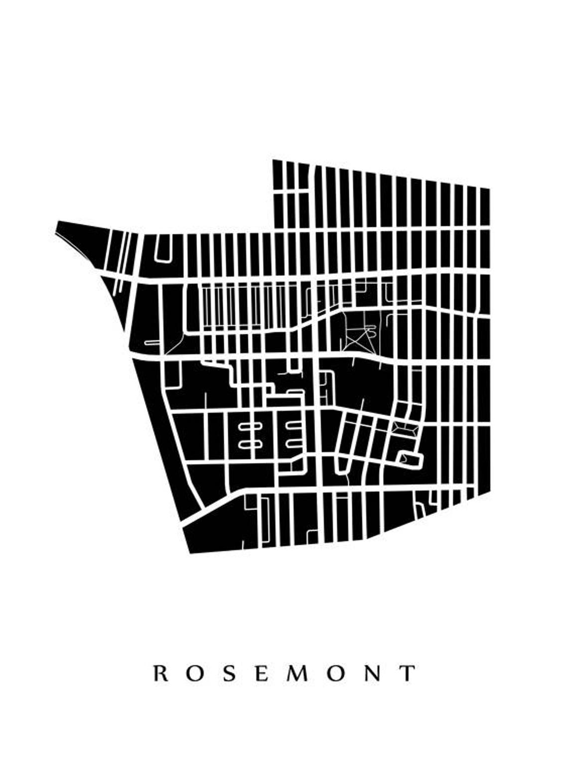 Rosemont Map Montreal Neighbourhood Art Print | Etsy