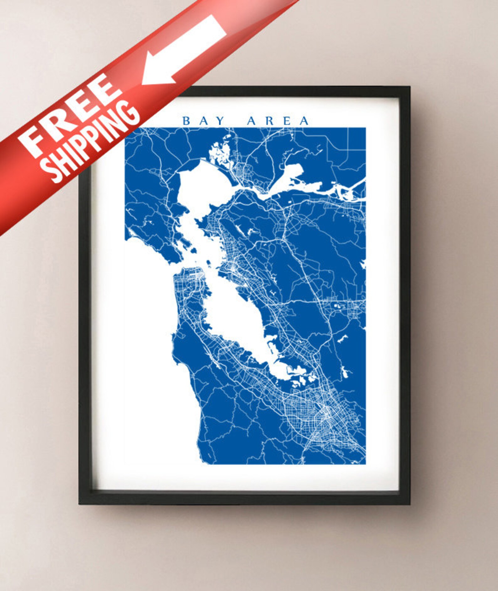 San Francisco Bay Area Map Print | Etsy