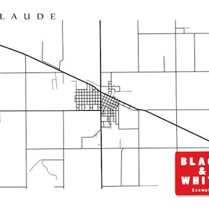 Claude, TX Map Print - Texas Poster - Etsy