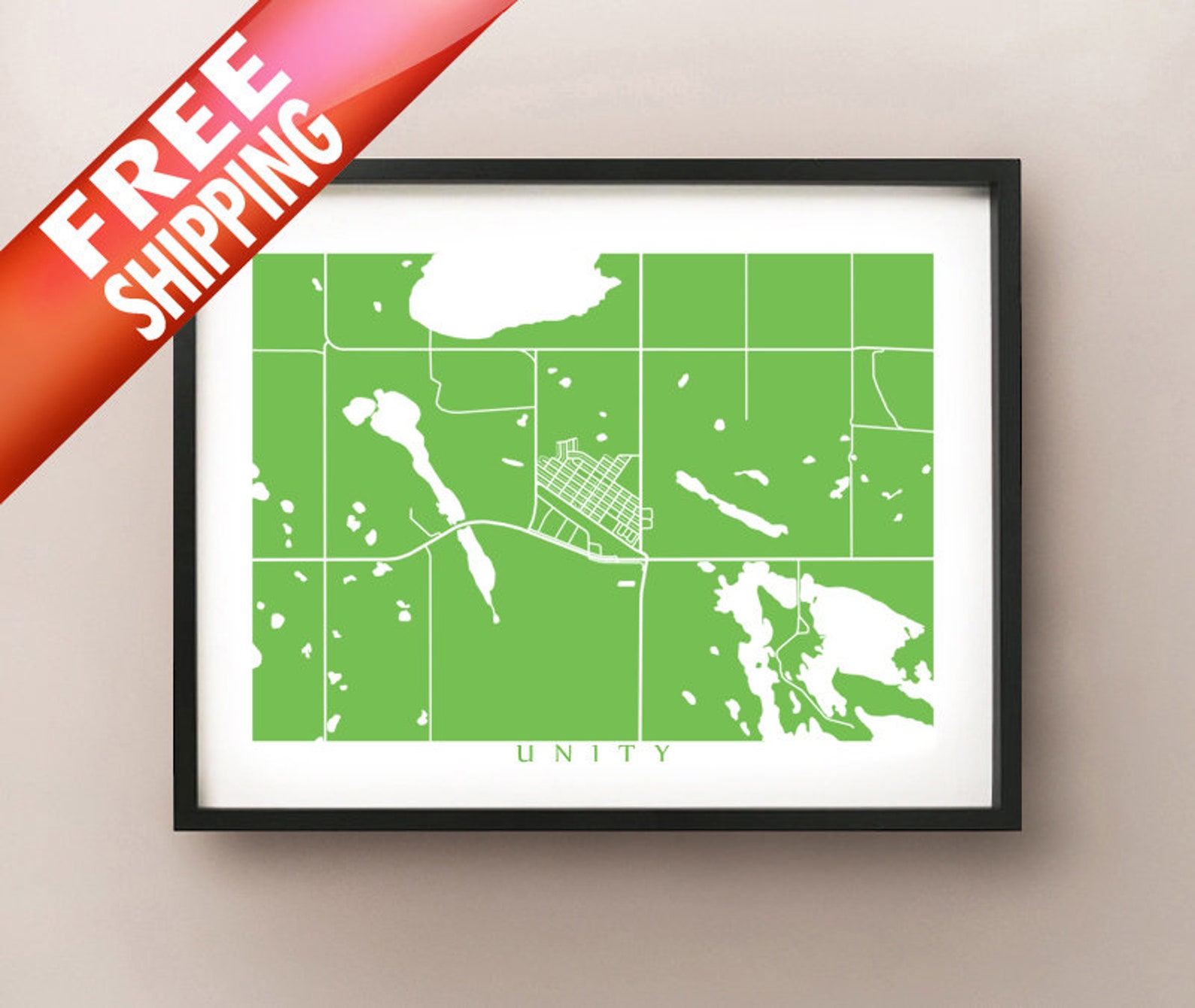 Unity, SK Map Print - Saskatchewan Poster - Etsy