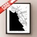 Kailua-kona Map Print - Black and White - Hawaii Poster - Etsy