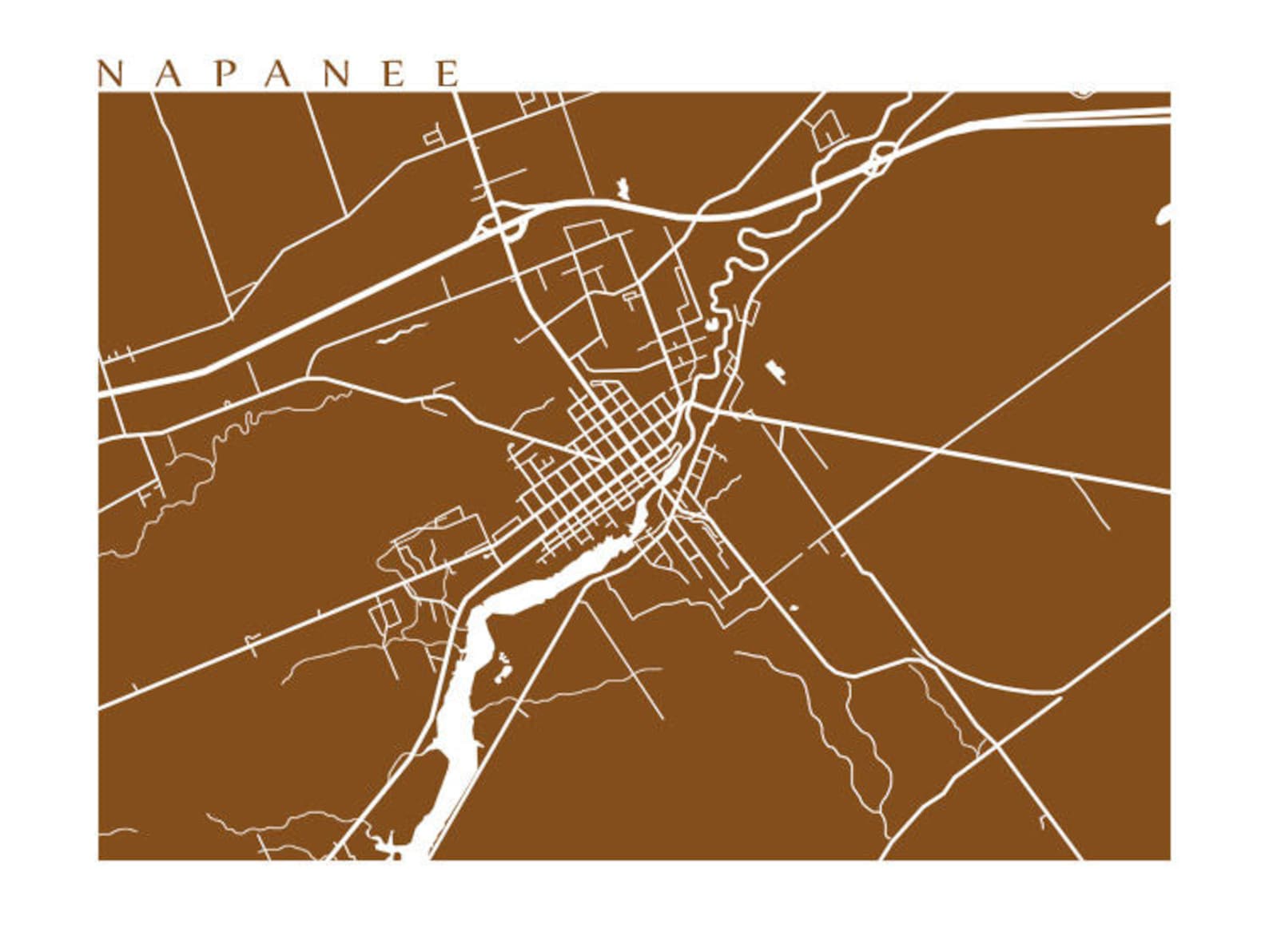 Napanee Map Ontario Poster Art - Etsy Canada
