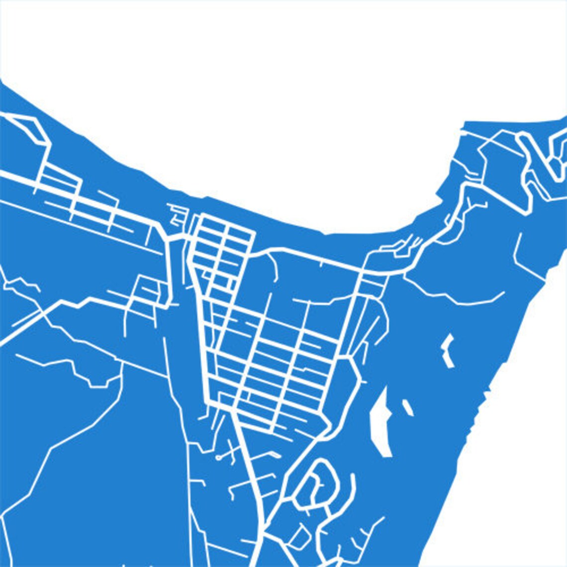 Byron Bay Map Print Australia Poster Art - Etsy