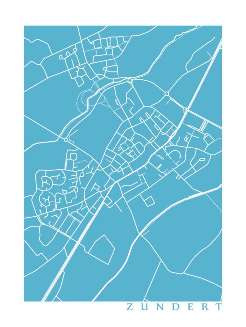 Zundert Map Print - Netherlands Poster - Etsy